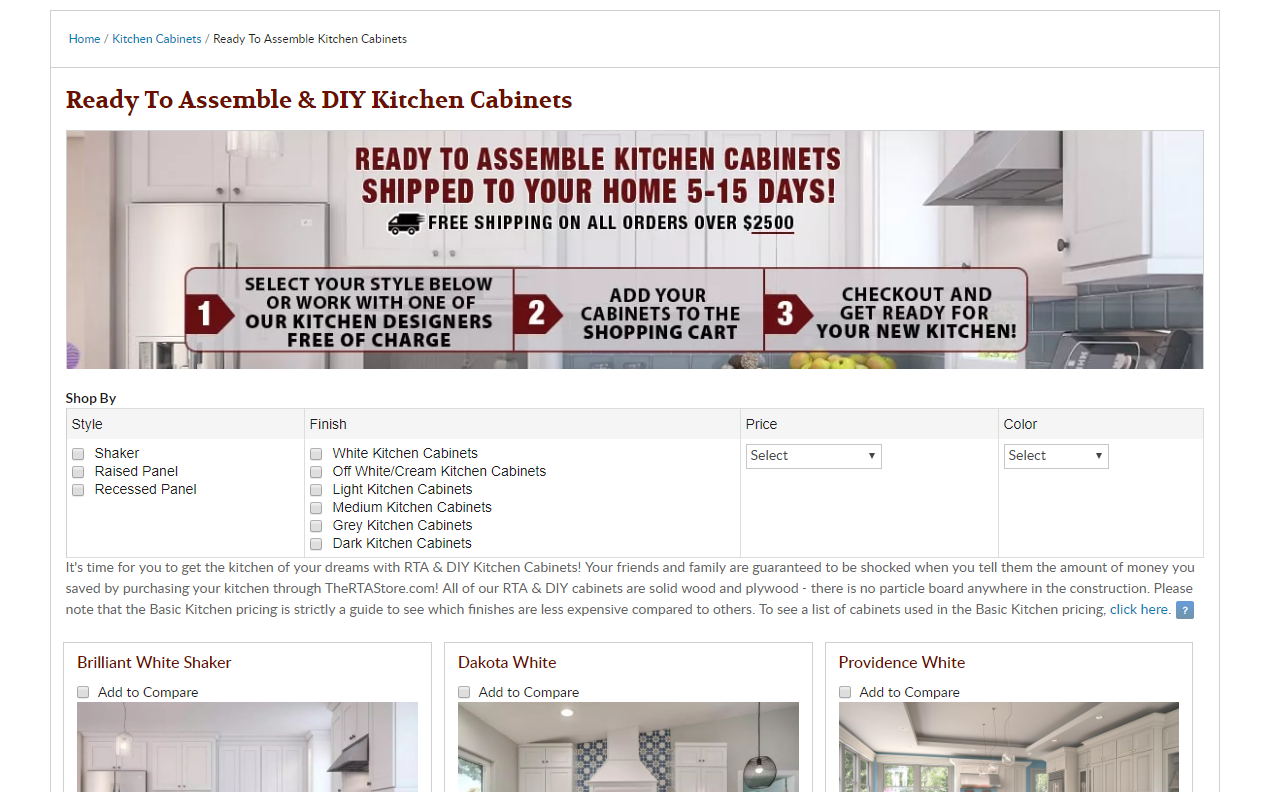 Website Comparison: RTA Cabinet Store, The RTA Store, Kitchen Cabinet ...